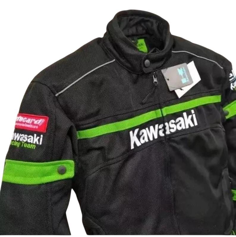 All Season Kawasaki Motorbike Riding Jacket Mesh Fabric Motorcycle ...