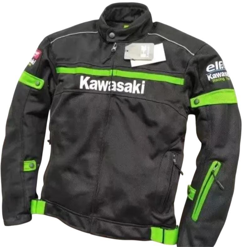 All Season Kawasaki Motorbike Riding Jacket Mesh Fabric Motorcycle ...