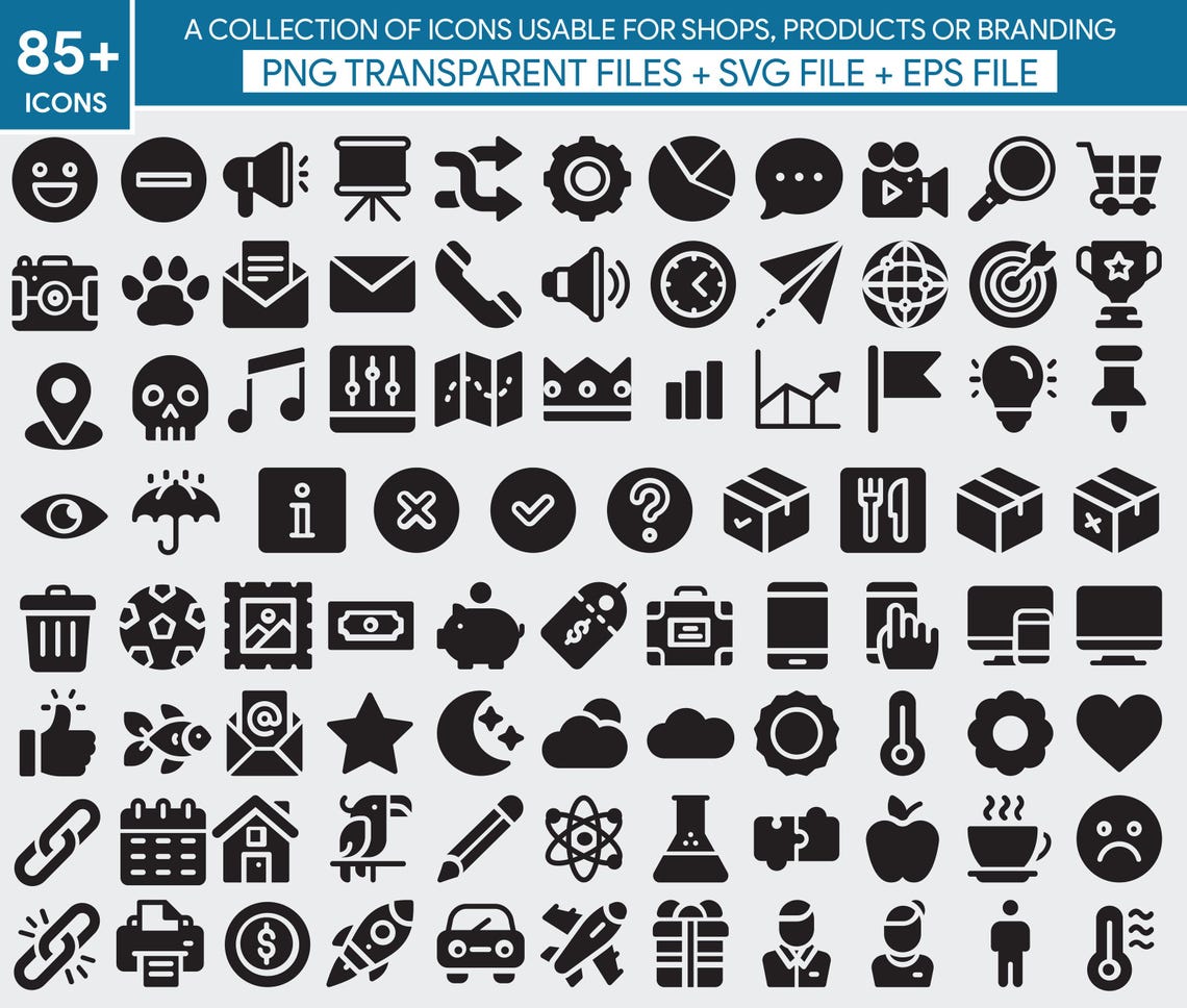 Collection of Customizable Clipart Icons / Logos, Product & Social ...