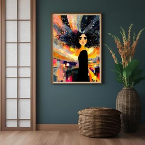 Cosmic Dreams: Abstract Woman Portrait Digital Art Print Poster ...
