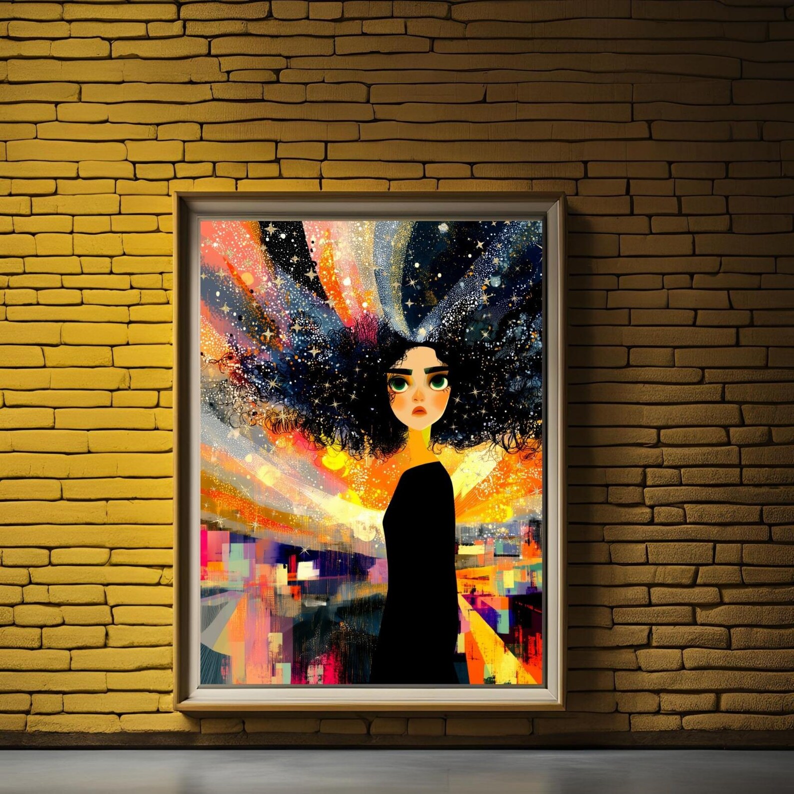 Cosmic Dreams: Abstract Woman Portrait Digital Art Print Poster ...