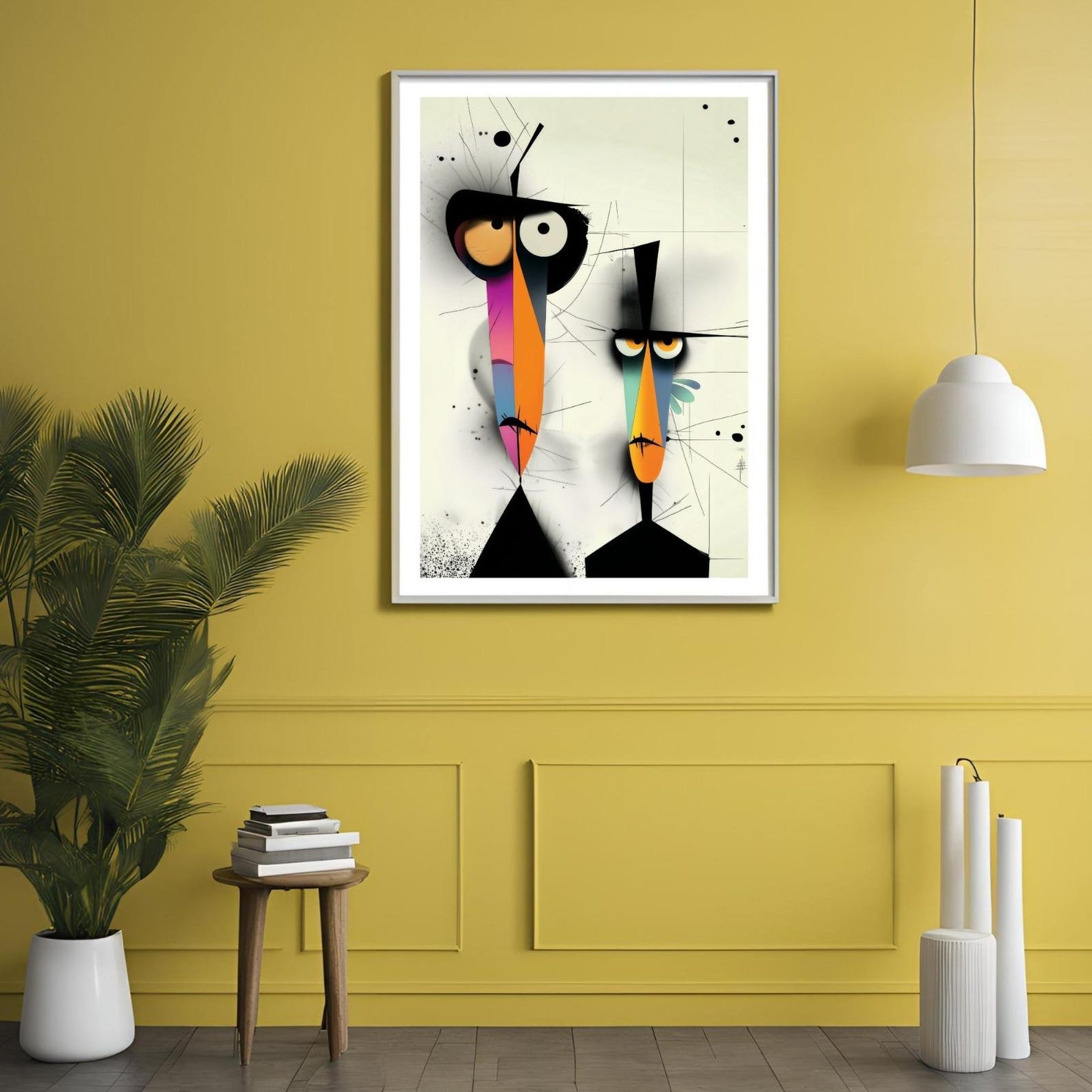 Abstract Geometric Faces Print: Modern Wall Art (digital Download, PDF ...