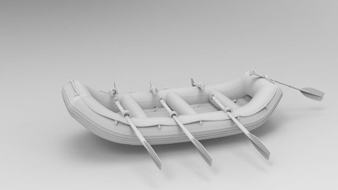 N 1/160 Scale River Raft - Custom Sculptures 3D Printed in Clear Resin ...