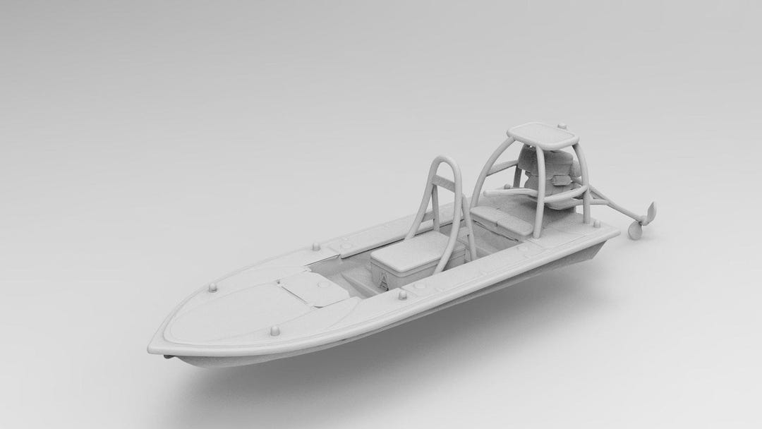 N 1/160 Scale- Swamp Fishing Boat - Custom Sculptures 3D Printed in ...