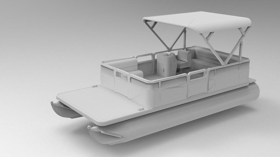 HO 1/87 Scale Older Pontoon - Custom Sculptures 3D Printed in Clear ...