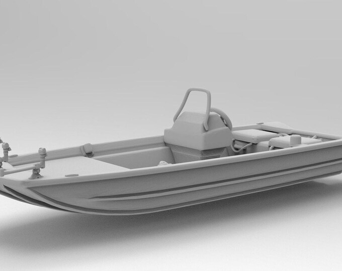 N 1/160 Scale - Flat Bottom Boat - Custom Sculptures 3D Printed in ...