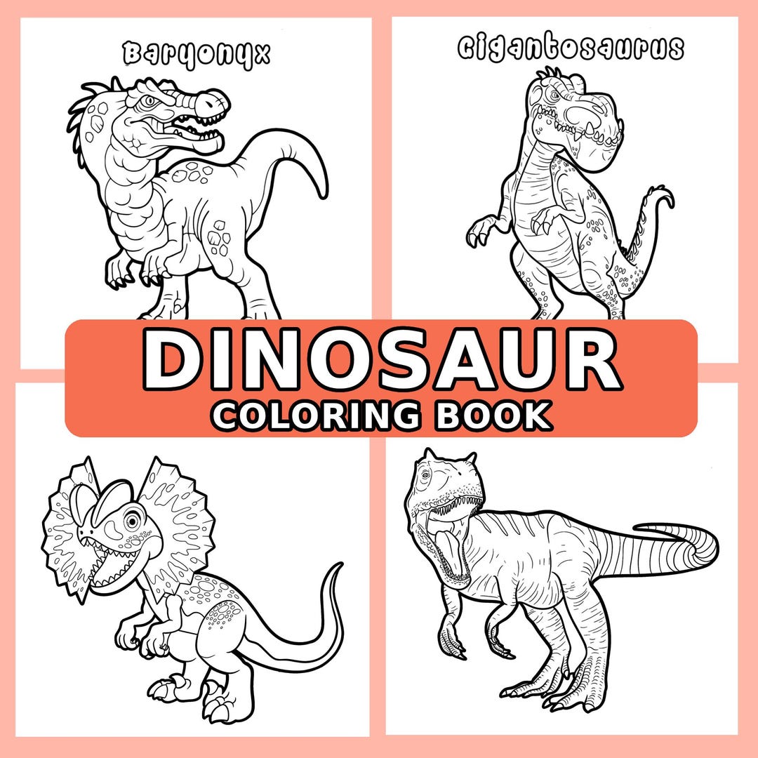 Dinosaur Coloring Book | 15 Printable Pages (PDF) - Etsy