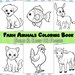Farm Animal Coloring Book | 15 Printable Farm Animal Pages - Etsy