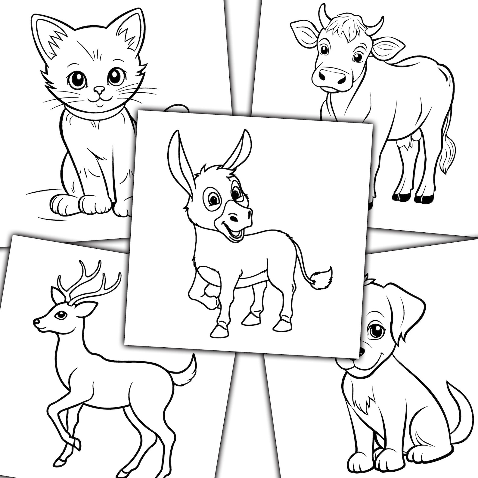 Farm Animal Coloring Book | 15 Printable Farm Animal Pages - Etsy