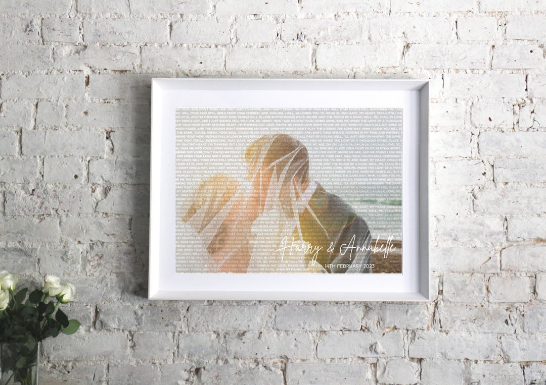 Custom Lyric Word Art Digital Download - Wedding Anniversary Birthday ...