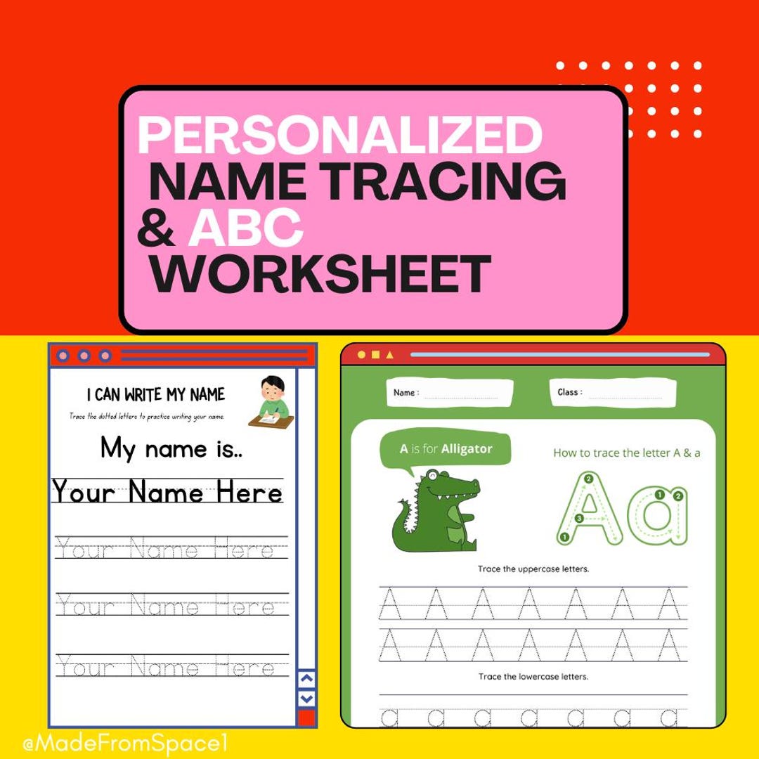 Personalized Name Tracing | ABC Worksheet | Preschool & Homeschool ...