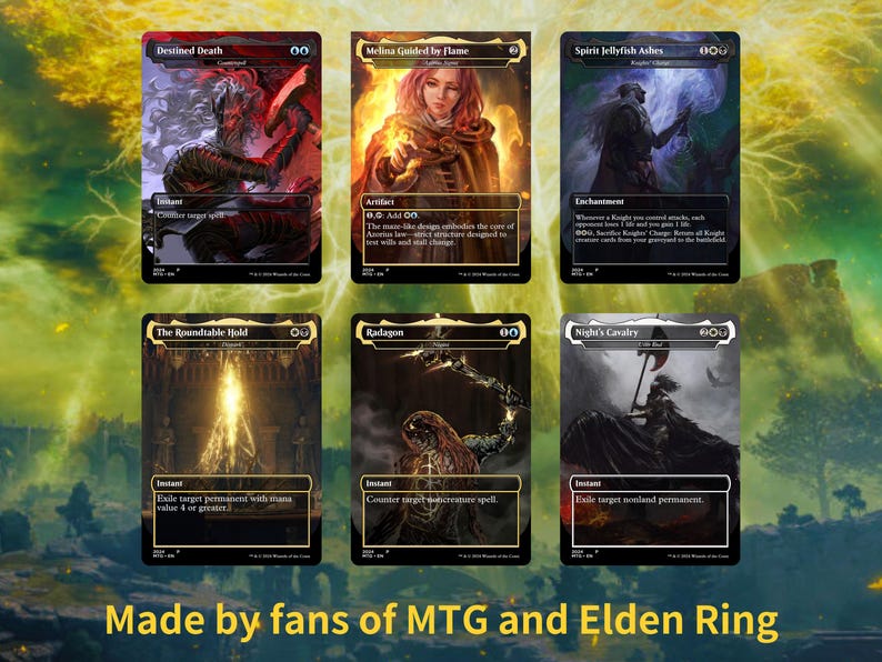 Elden Ring Commander Malenia Knights Deck Custom MTG Card Premium Proxy Card Complete EDH Deck ...