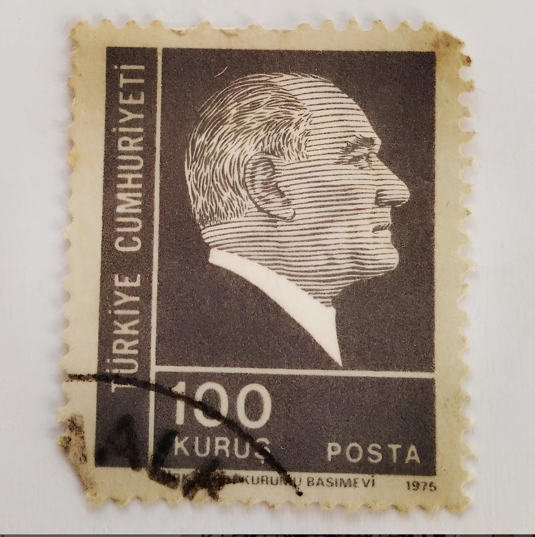 Original 1975 Atatürk Postage Stamp – Türkiye Rare 100 Kurus Collectors ...