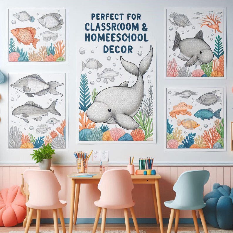 Dugong Coloring Book – 81 Sea Animal Pages, Kids & Adults (PDF) - Etsy