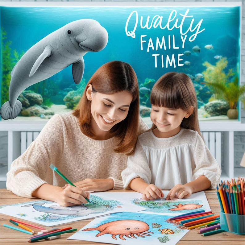 Dugong Coloring Book – 81 Sea Animal Pages, Kids & Adults (PDF) - Etsy