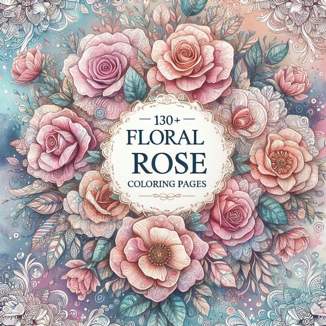 130+ Floral Rose Mandala Coloring Pages Printable Adult Coloring Book ...