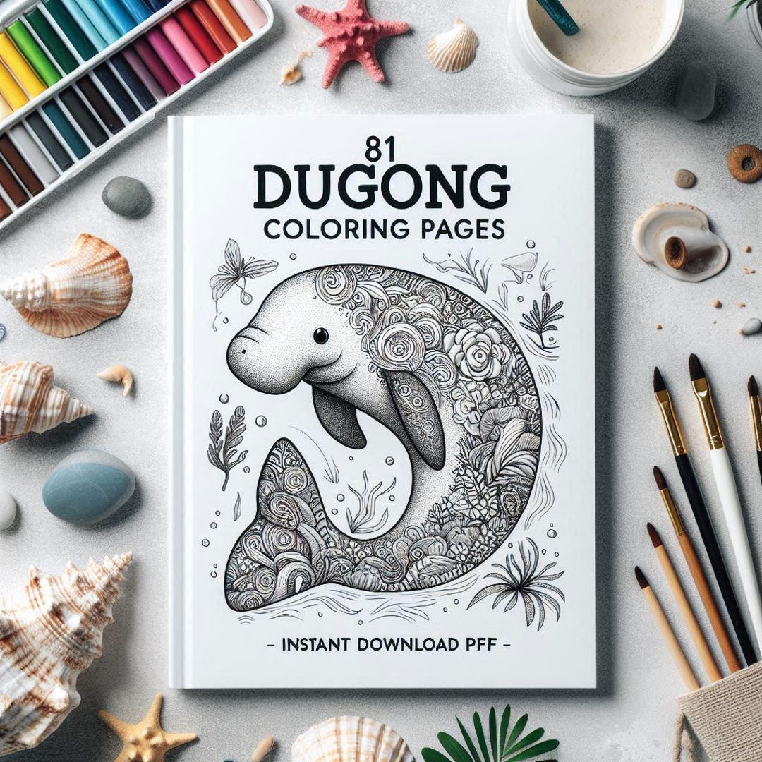 Dugong Coloring Book – 81 Sea Animal Pages, Kids & Adults (PDF) - Etsy
