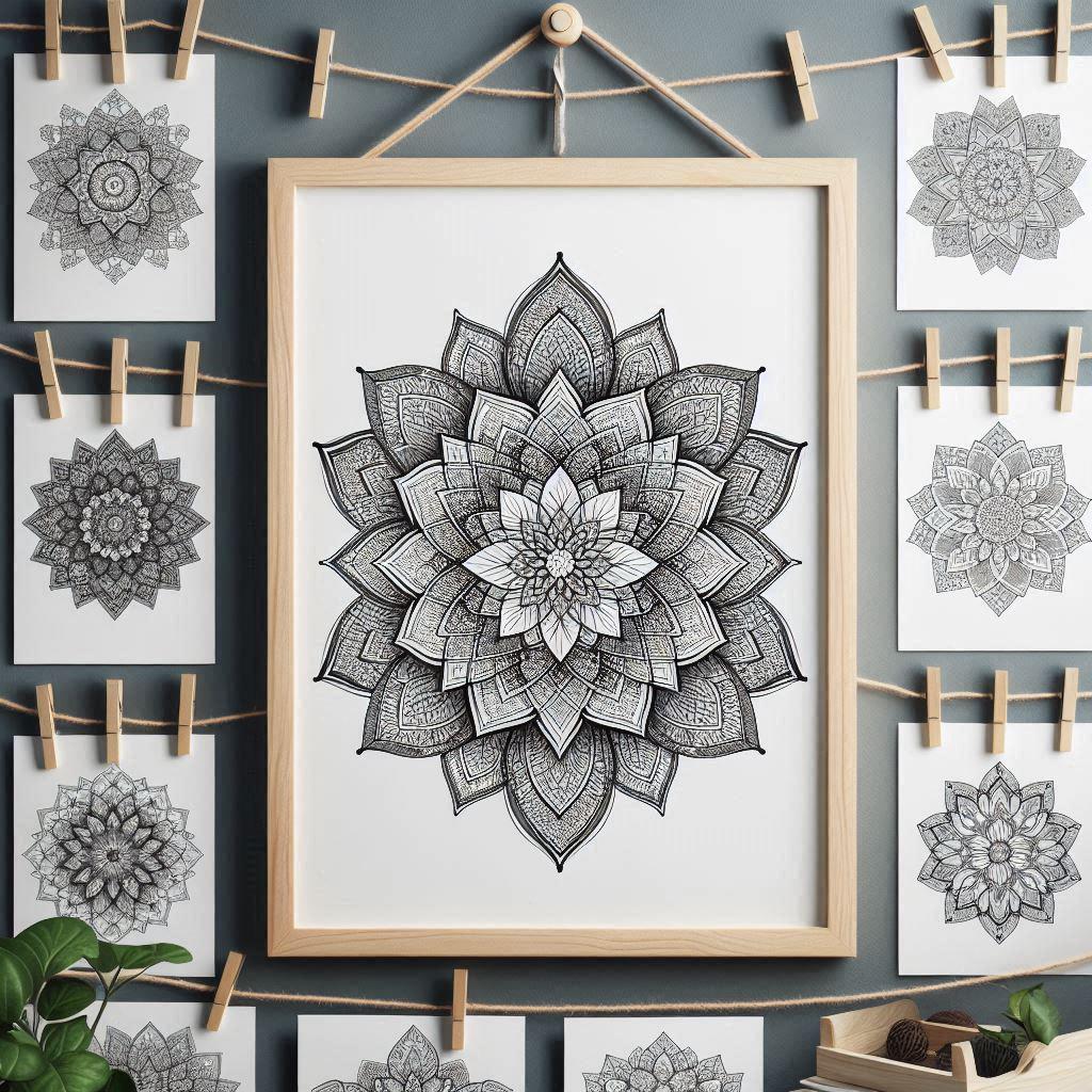 130+ Floral Rose Mandala Coloring Pages Printable Adult Coloring Book ...