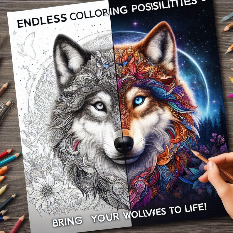Wolves in the Wild 125+ Coloring Pages for All Ages Relaxation ...
