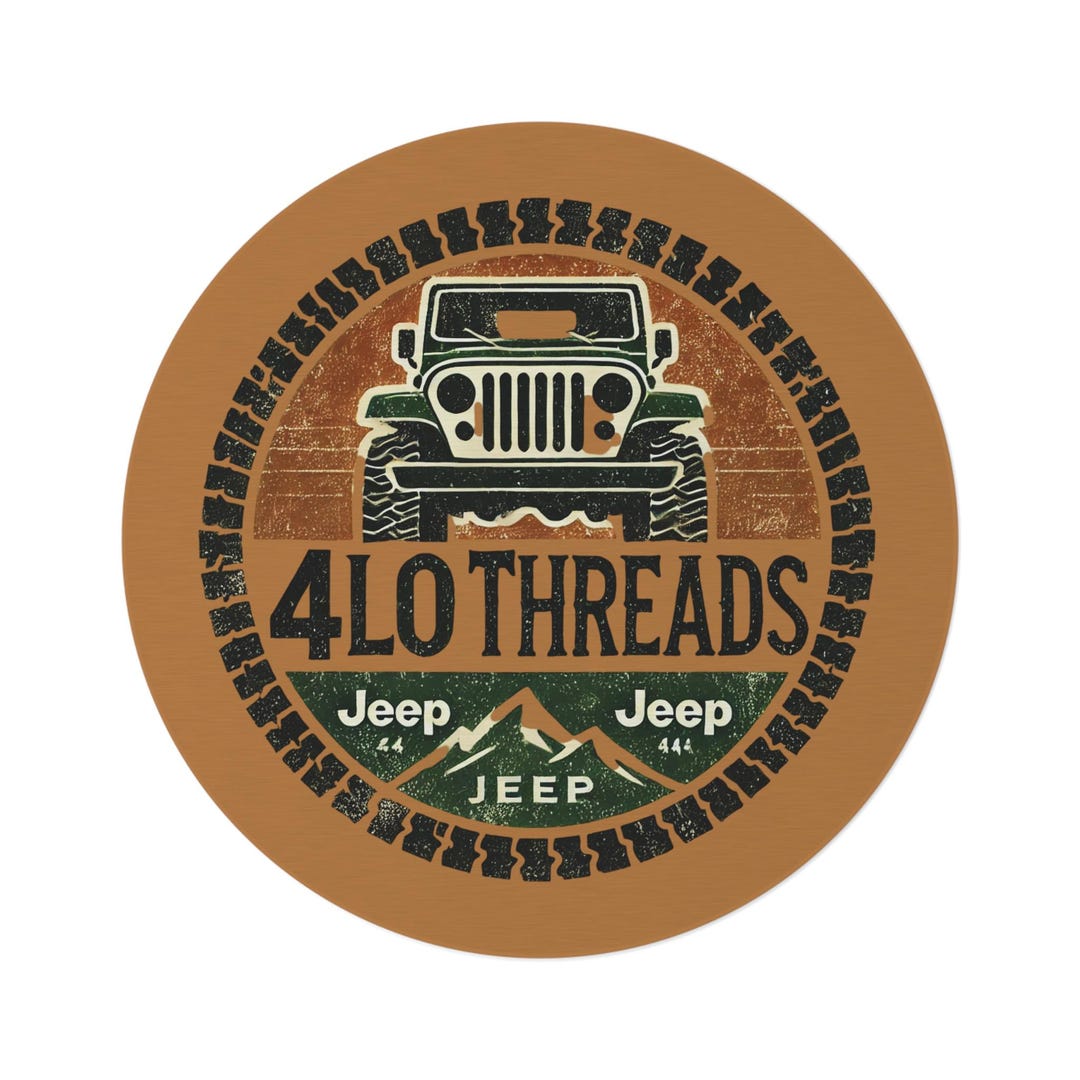 Jeep Themed Round Rug - Vintage Off-road Decor, Ideal for Adventure ...