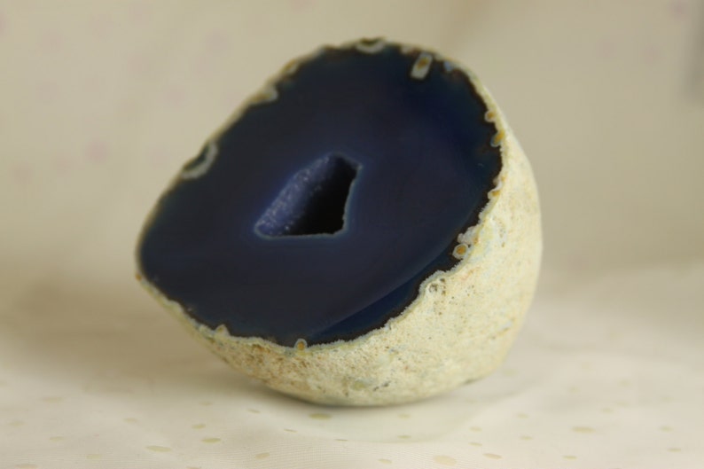 Geode for Display Dyed in Bright Blue Sugar Crystals High Polish - Etsy