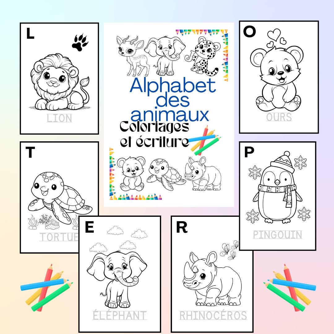 French Alphabet Coloring ｜animal Coloring for Children ｜kindergarten ...