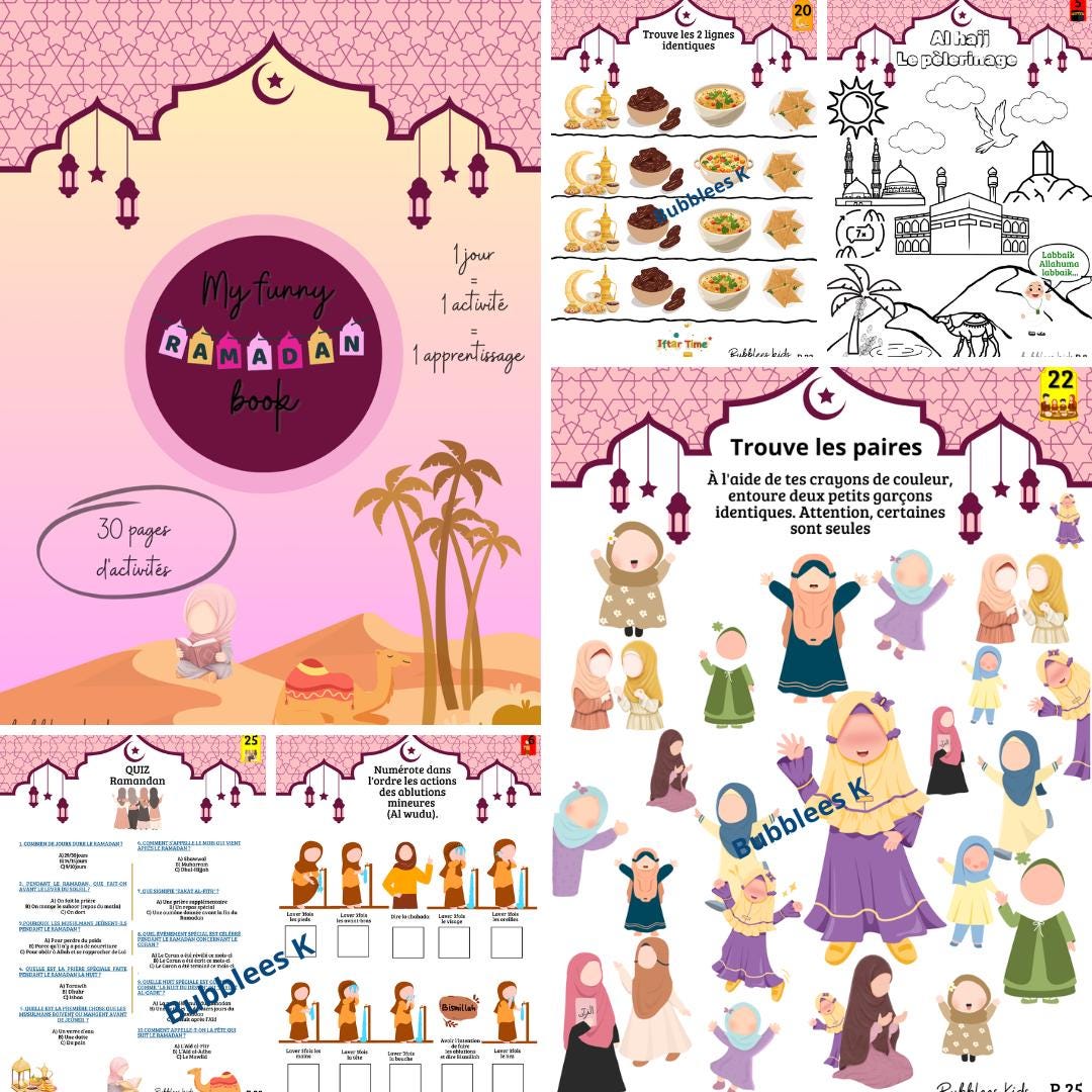 Activity Book Special Ramadan 30 Activities in French Printable Islamic ...