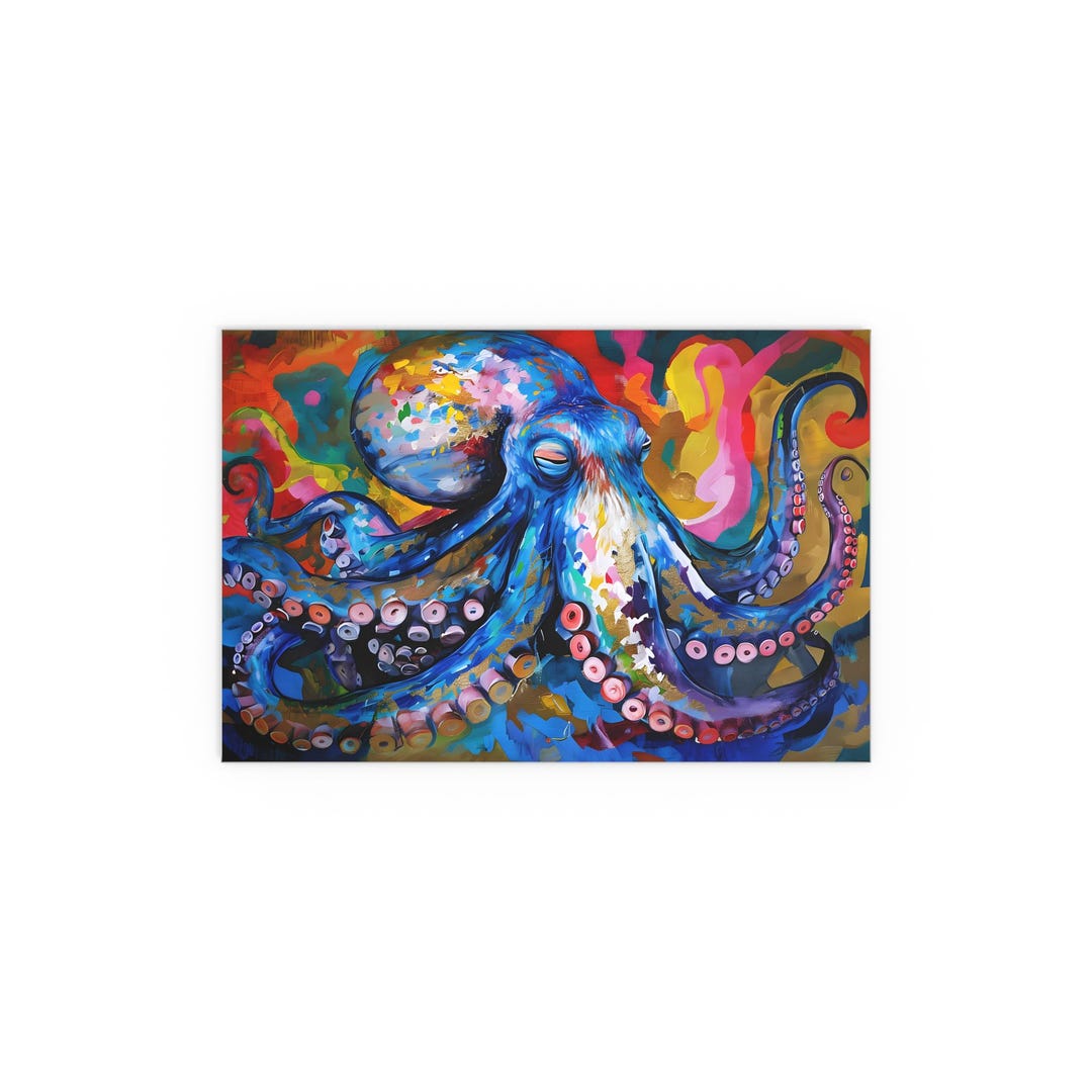 Colorful Octopus Silk Poster for Home Decor, Bohemian Art Print, Wall ...