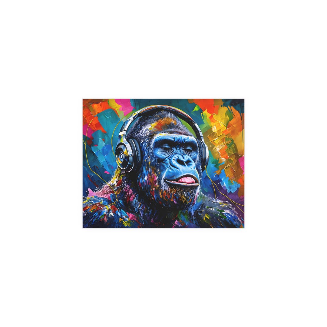 Silk Poster, Gorilla Color Wall Art Print, Indoor Outdoor Home Decor ...