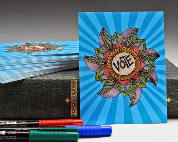 Get Out the Vote Postcards Set of 60 Original Artwork - Etsy