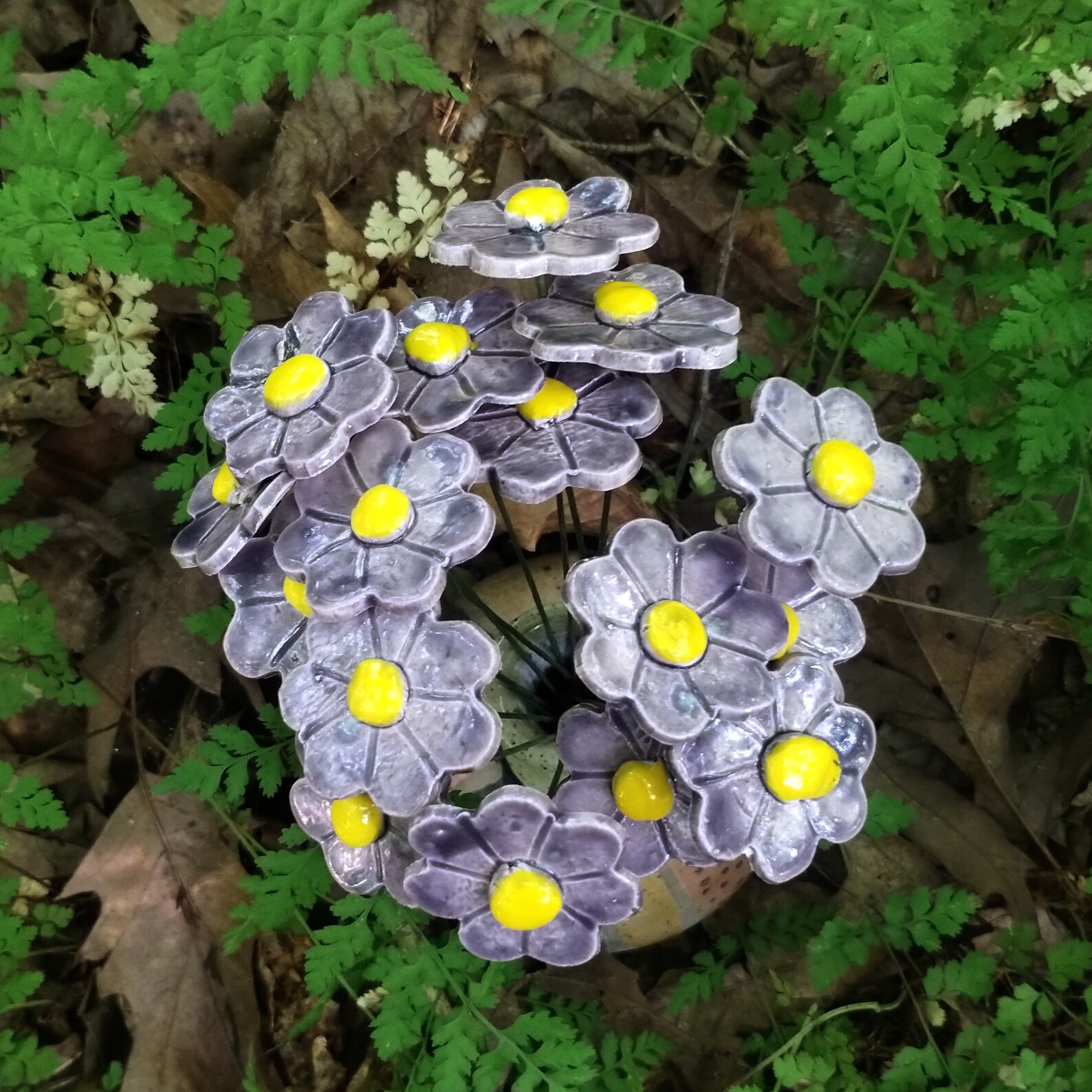 Ceramic Daisy Flower: Handmade Clay Garden Plant Accessory - Etsy