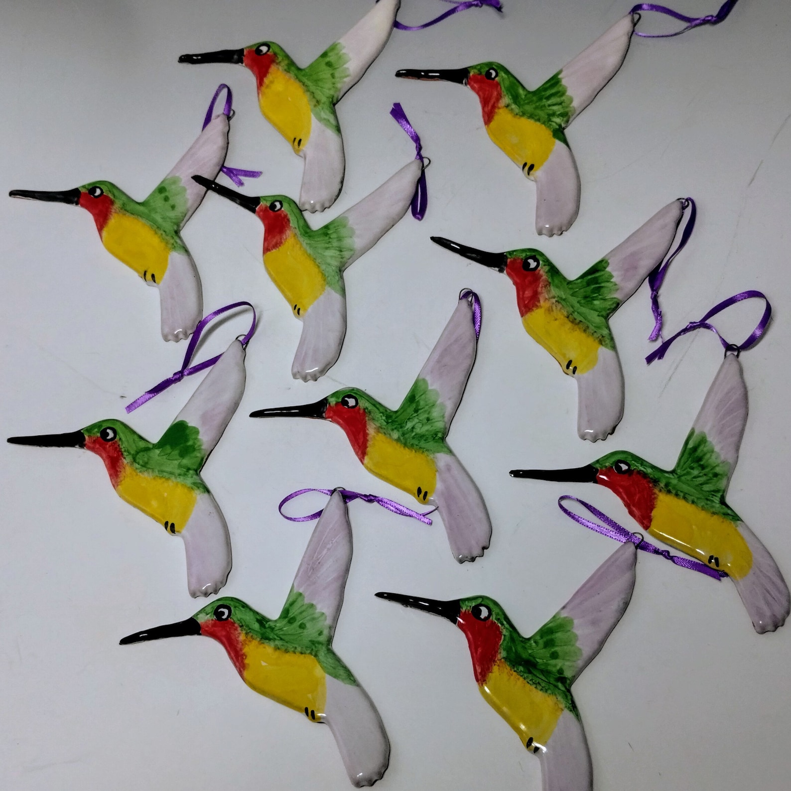 Hummingbird Bird Tree Pottery Clay Ornament or Wall Hanging - Handmade ...