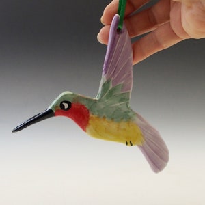 Hummingbird Bird Tree Pottery Clay Ornament or Wall Hanging - Handmade ...