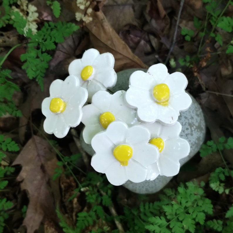 Ceramic Daisy Flower: Handmade Clay Garden Plant Accessory - Etsy