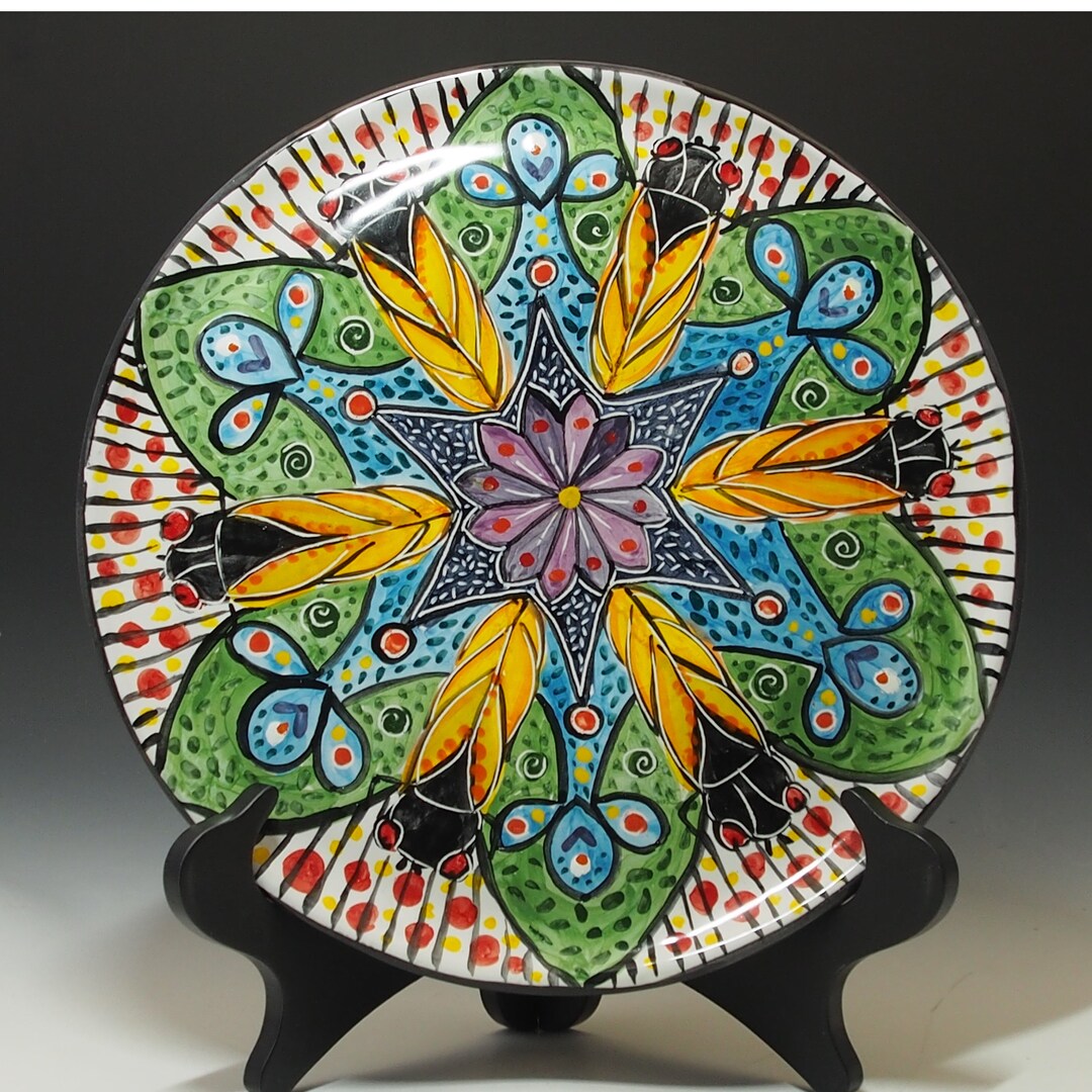 Red Eye 13 17 Year Cicada Large Pottery Platter Handmade Majolica Wall ...