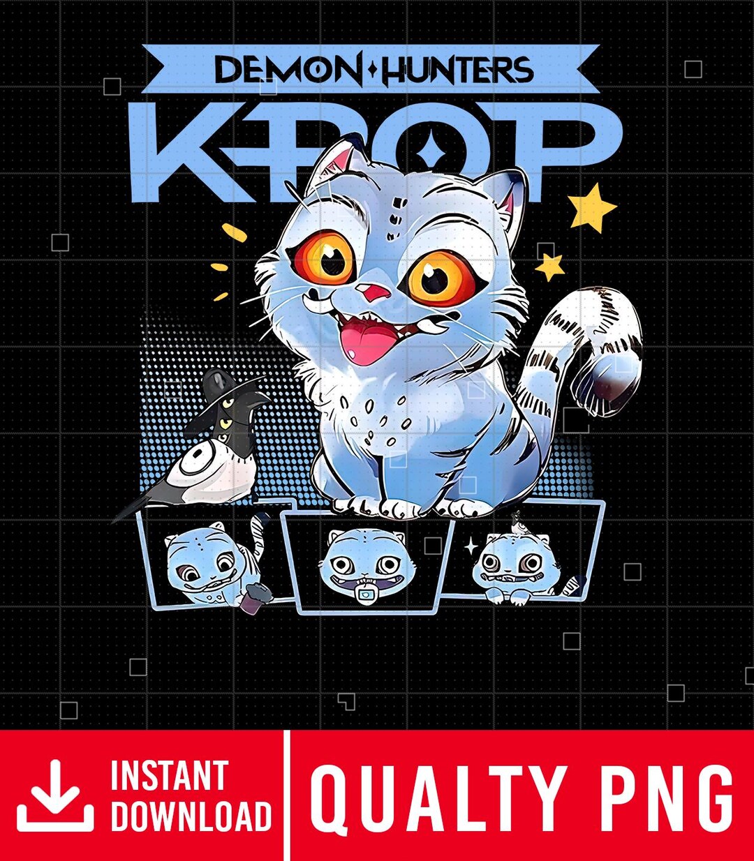 Kpop Demon Hunters Tiger Png, Derpy the Tiger and Bird Demon Hunter Tiger Png, Kpop Movie Fan ...