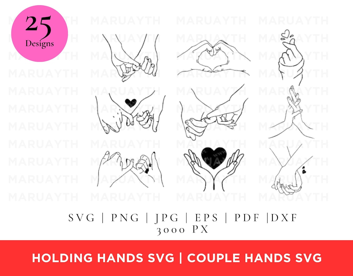 25 Holding Hands SVG | Couple Hands SVG - Etsy