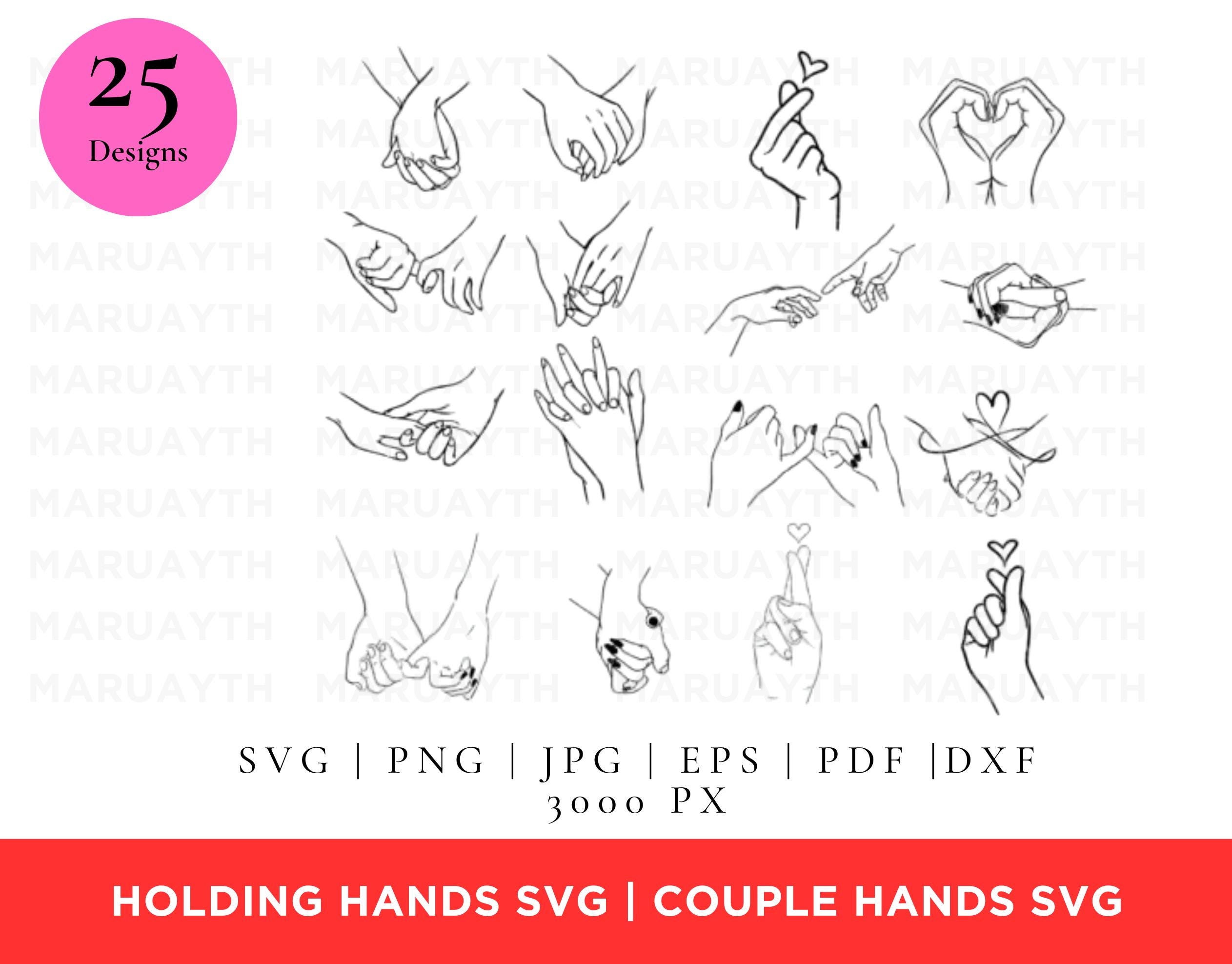25 Holding Hands SVG | Couple Hands SVG - Etsy