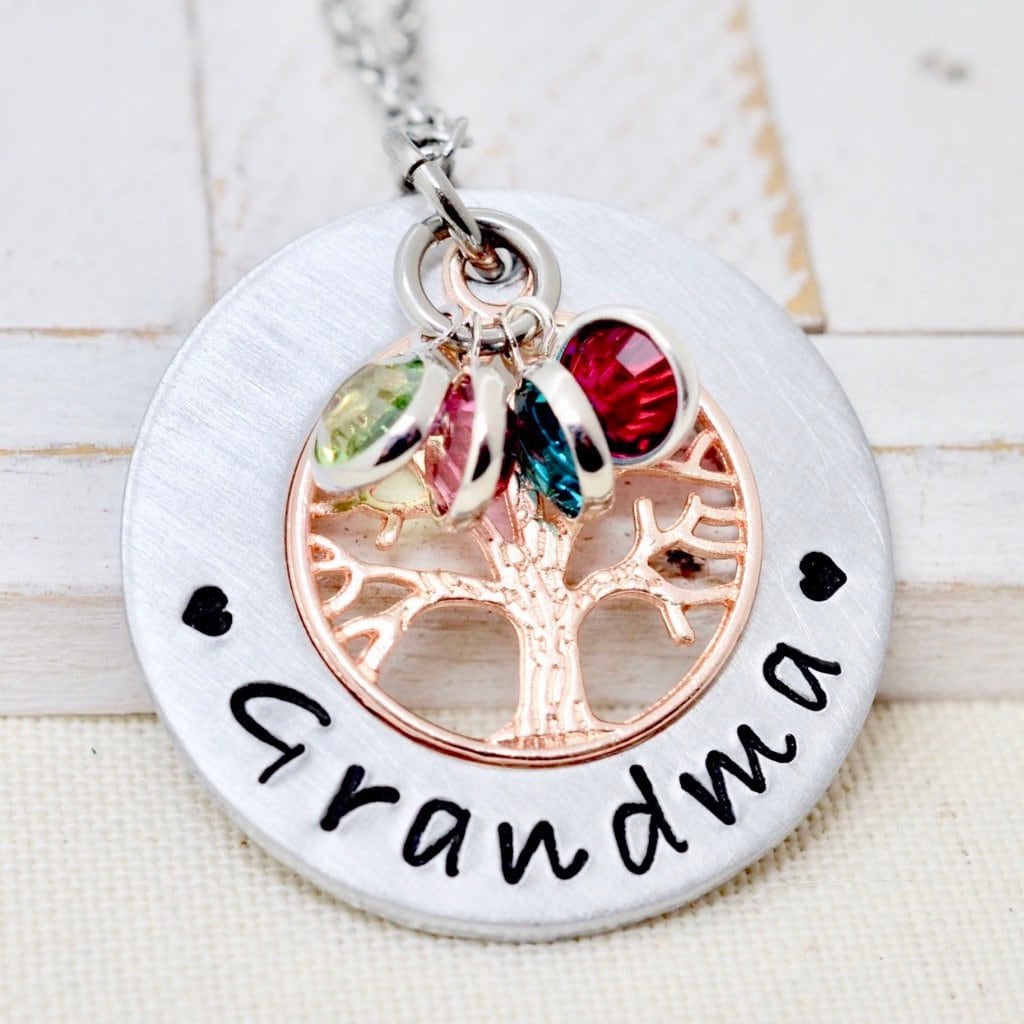 Necklace For Grandma Grandmother Necklace Birthstone Family | Etsy