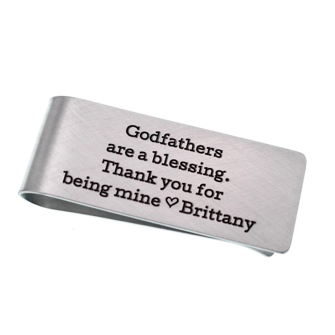 Godfather's Are a Blessing Personalized Money Clip, Baptism Gift for ...