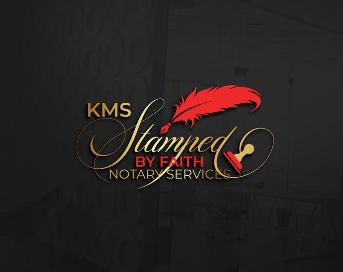 Custom Notary Logo | Elegant Signature Logo Design | Watercolor Notary ...