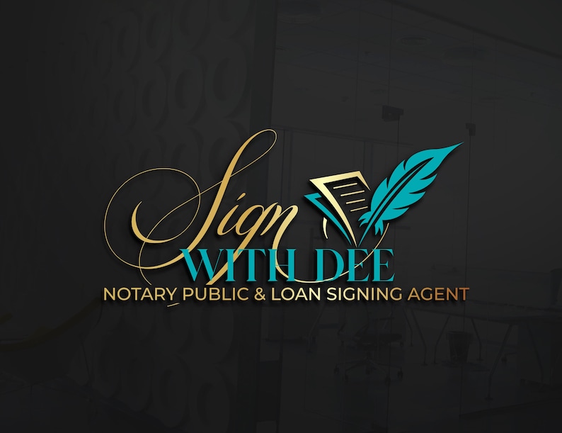 Custom Notary Logo | Elegant Signature Logo Design | Watercolor Notary ...