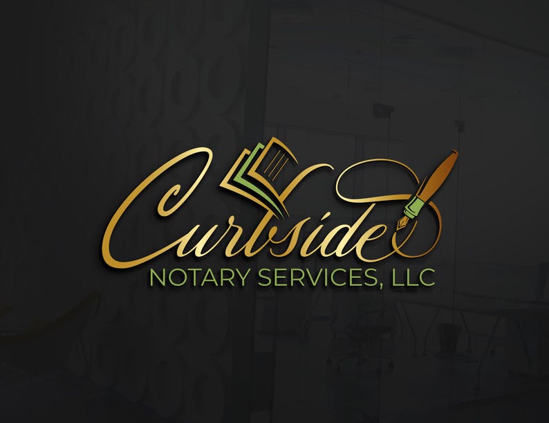 Custom Notary Logo | Elegant Signature Logo Design | Watercolor Notary ...