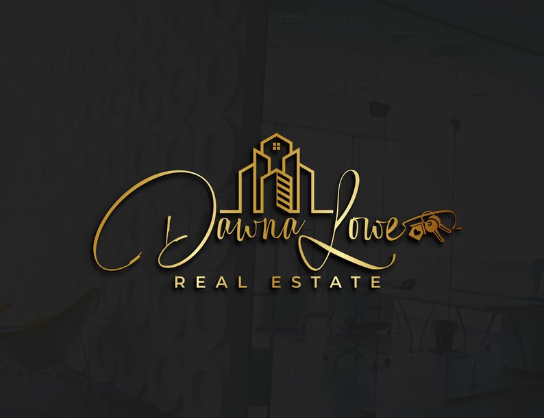 Custom Real Estate Logo | Gold Realtor Logo | Modern Signature Logo ...