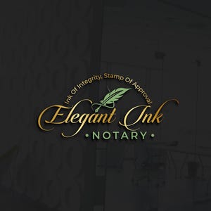 Custom Notary Logo | Elegant Signature Logo Design | Watercolor Notary ...