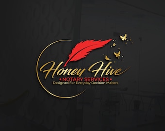 Custom Notary Logo | Elegant Signature Logo Design | Watercolor Notary ...