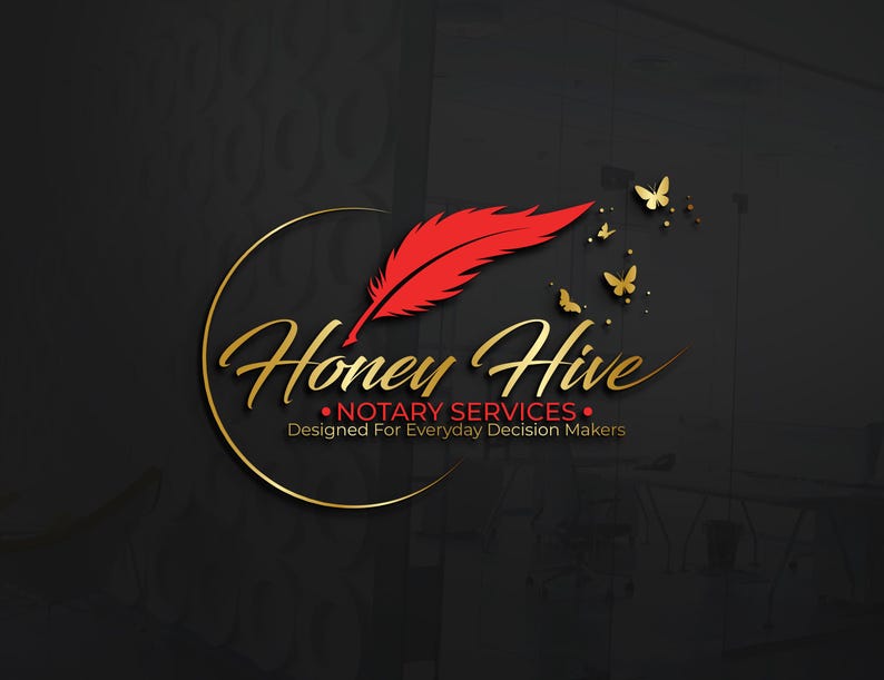 Custom Notary Logo | Elegant Signature Logo Design | Watercolor Notary ...