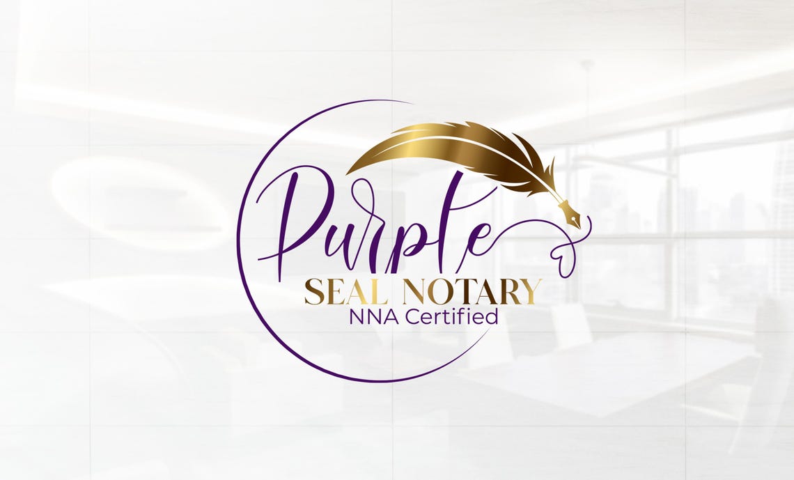 Custom Notary Logo | Elegant Signature Logo Design | Watercolor Notary ...