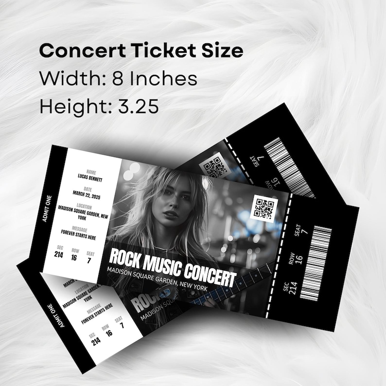 Editable Concert Ticket Canva Template | Printable Custom Concert ...