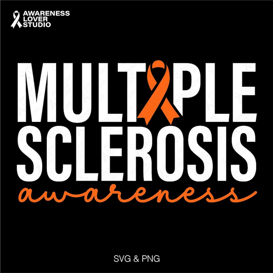MS Multiple Sclerosis Awareness Svg, MS Awareness Svg, Orange Ribbon ...